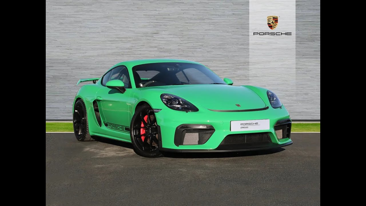 Porsche 718 Cayman GT4 in Python Green @ OPC Chester - YouTube
