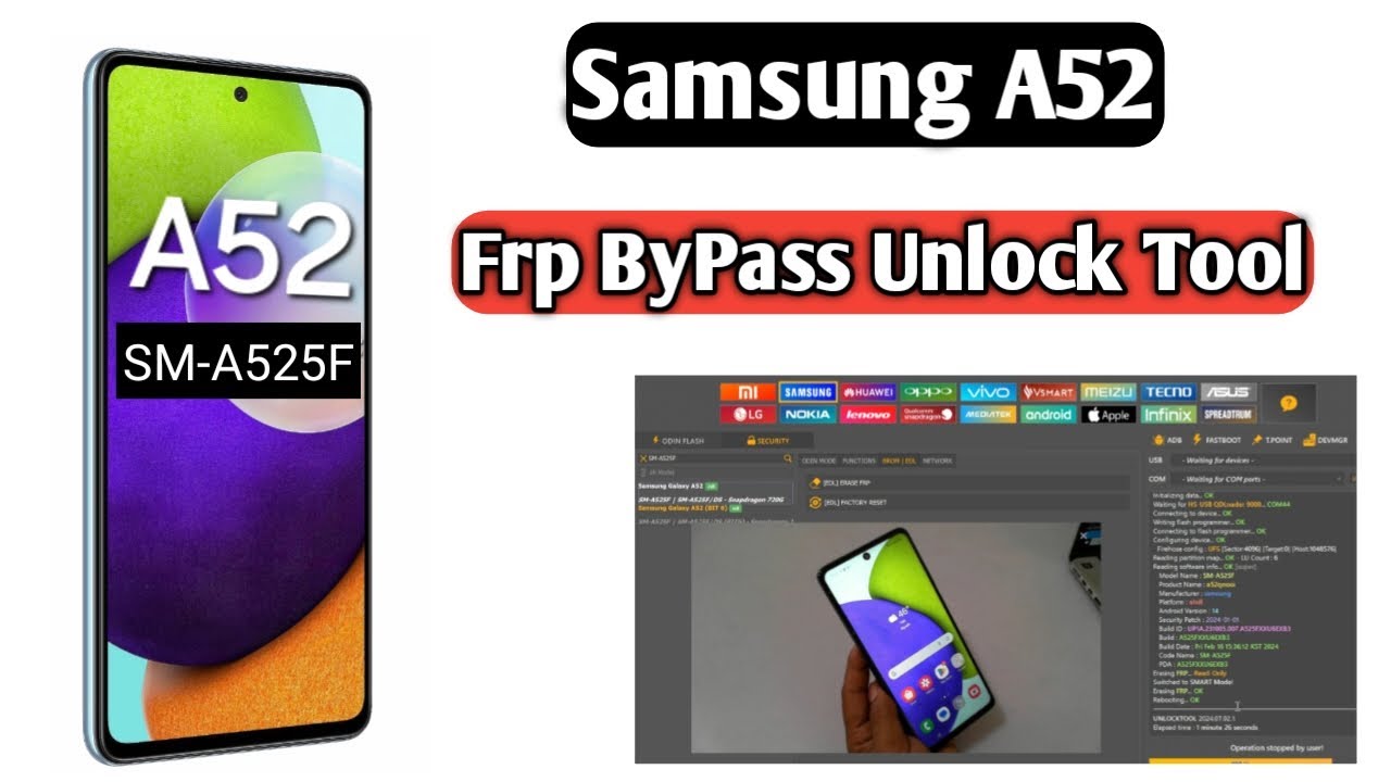 Samsung A52 Frp Bypass Unlock Tool - YouTube