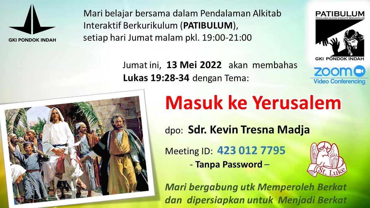 Patibulum - Masuk ke Yerusalem (Lukas 19:28-34) - YouTube