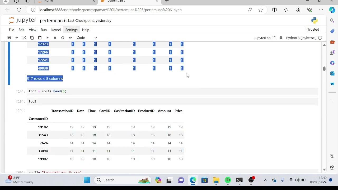 Penjelasan Tugas Python Data Understanding (Non-Visualisasi), Informatika Universitas Nurdin ...