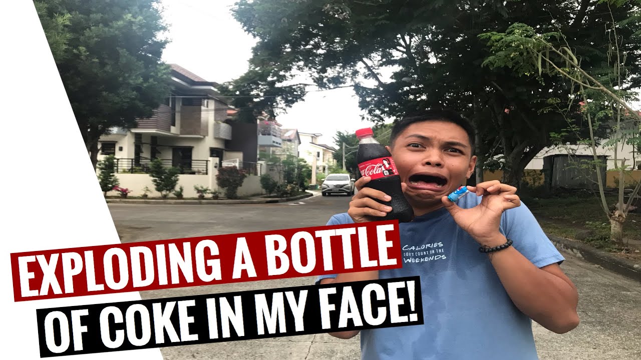 EXPLODING A BOTTLE OF COKE IN MY FACE! - YouTube