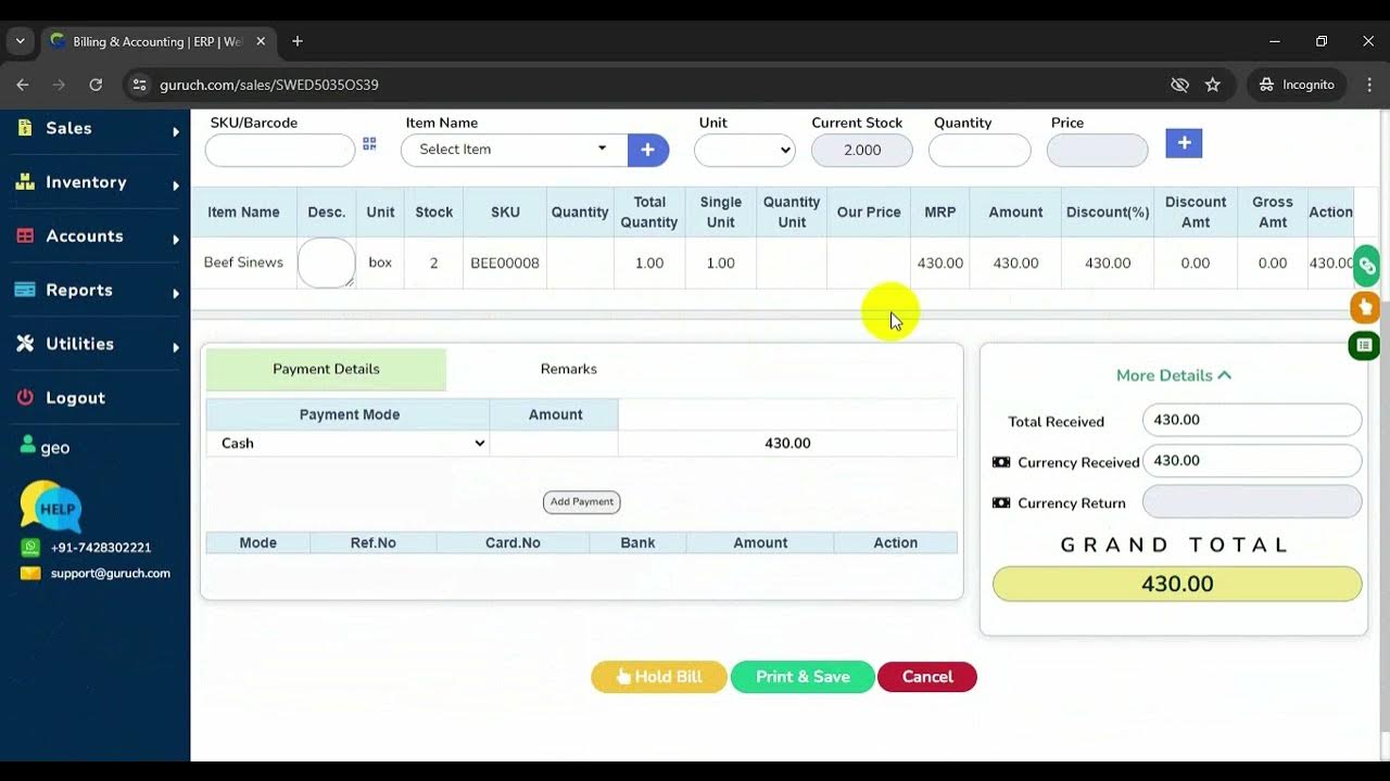 Sales Module Demonstration - YouTube