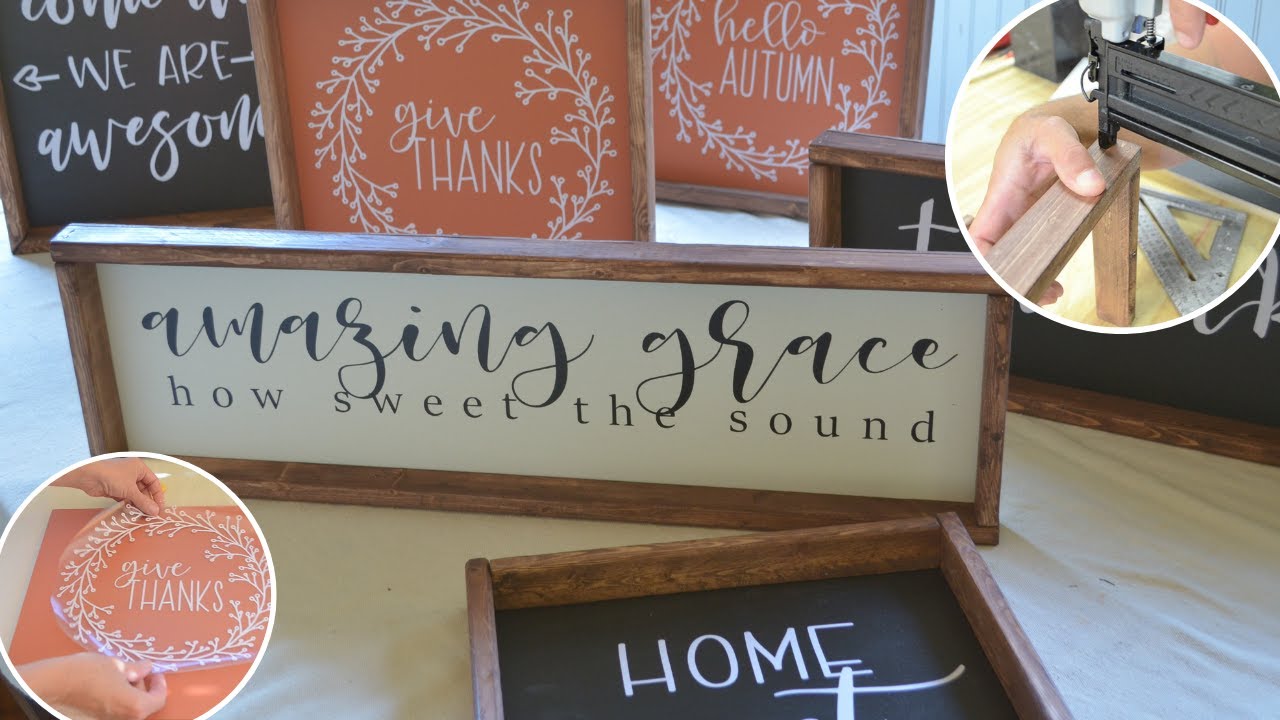 Farmhouse Signs / Making Signs for Fall Craft Fair - YouTube