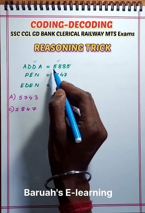 Coding Decoding Reasoning Tricks Reasoning Classes For Ssc Cgl Gd Exam Shorts Youtube