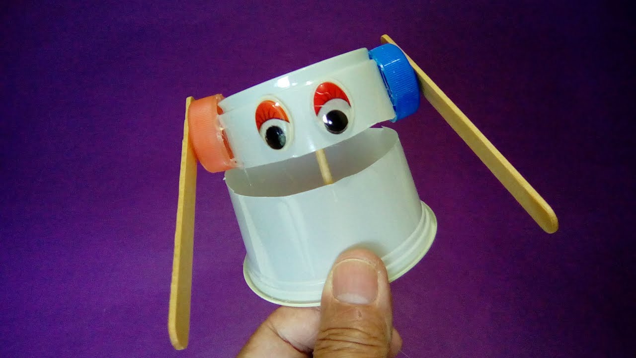 Como fazer robô reciclável de copo descartável fácil | robô articulado ...