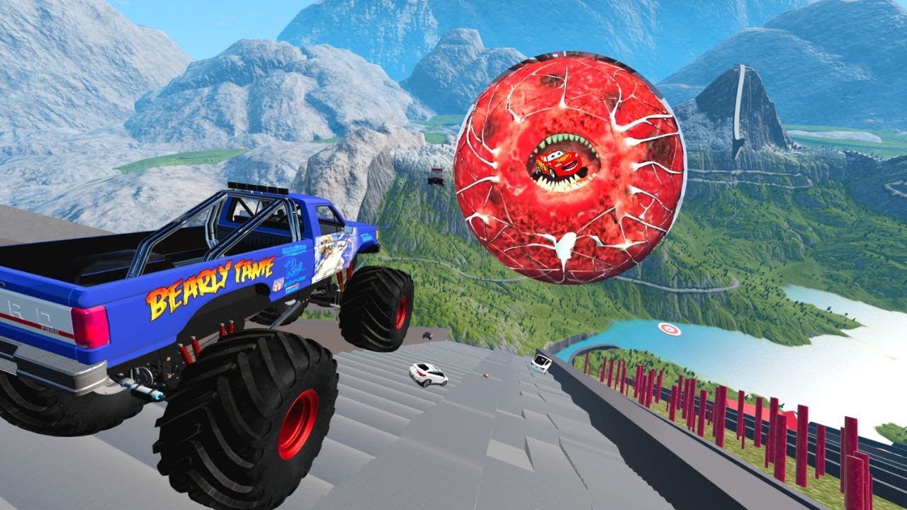 Jump Cars & Ramp Jump Cars VS MEATBALL - BeamNG Drive - YouTube