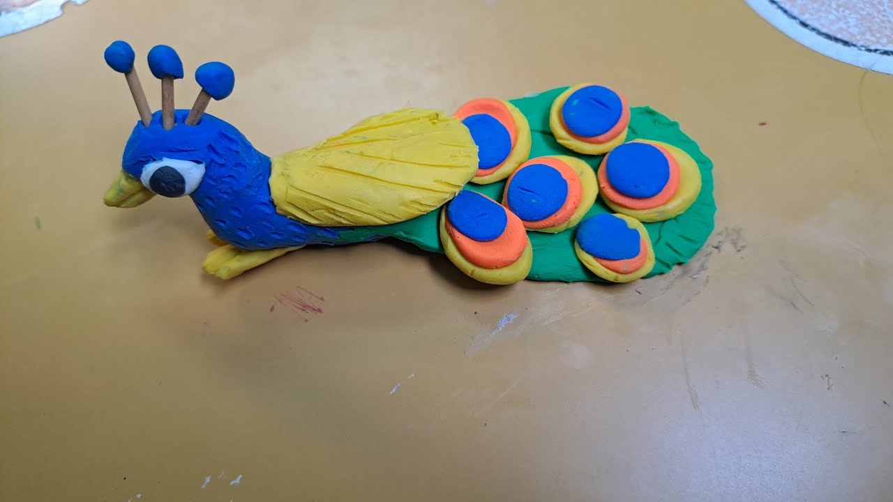How to make a peacock with clay#peacock clay art# - YouTube