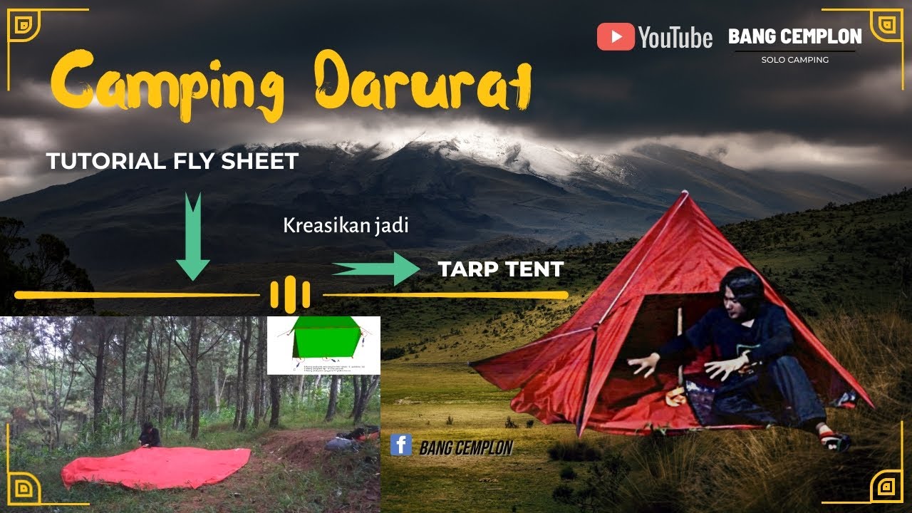 Cara pasang flysheet menjadi tarp tent menggunakan tali dan kayu ...