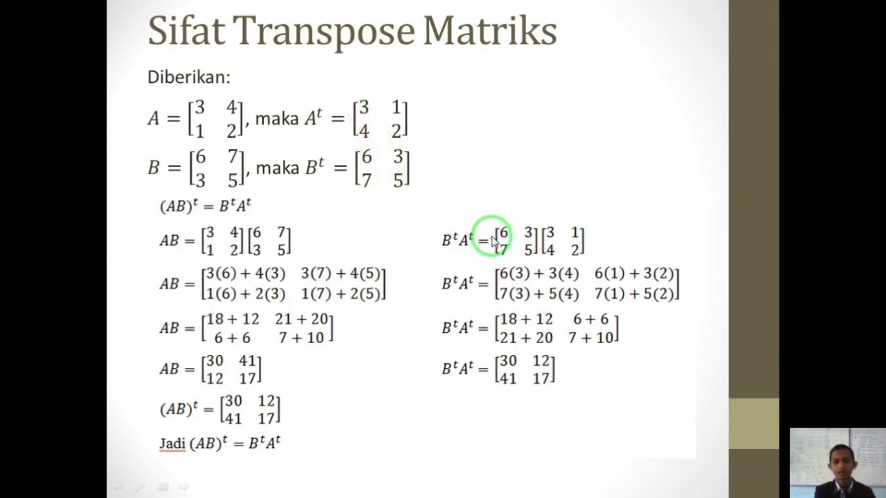 Transpose Matriks - YouTube