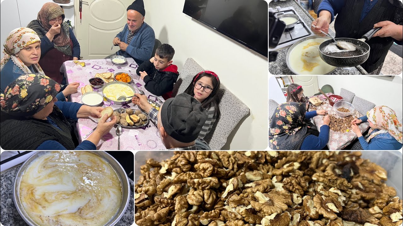 Ceviz kırıyoruz annem hasüde yapıyor sobada patates 🥔 - YouTube