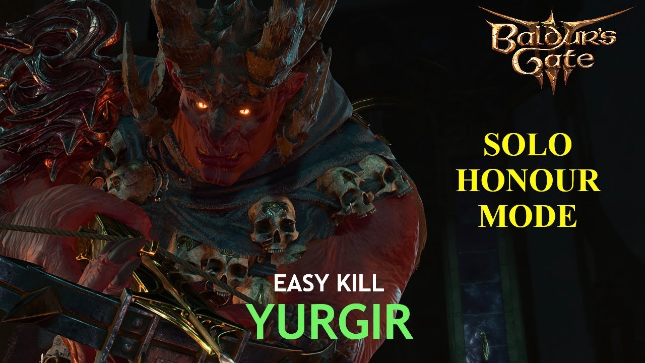 Baldur's Gate 3: Solo Yurgir Fight | Honour Mode - YouTube