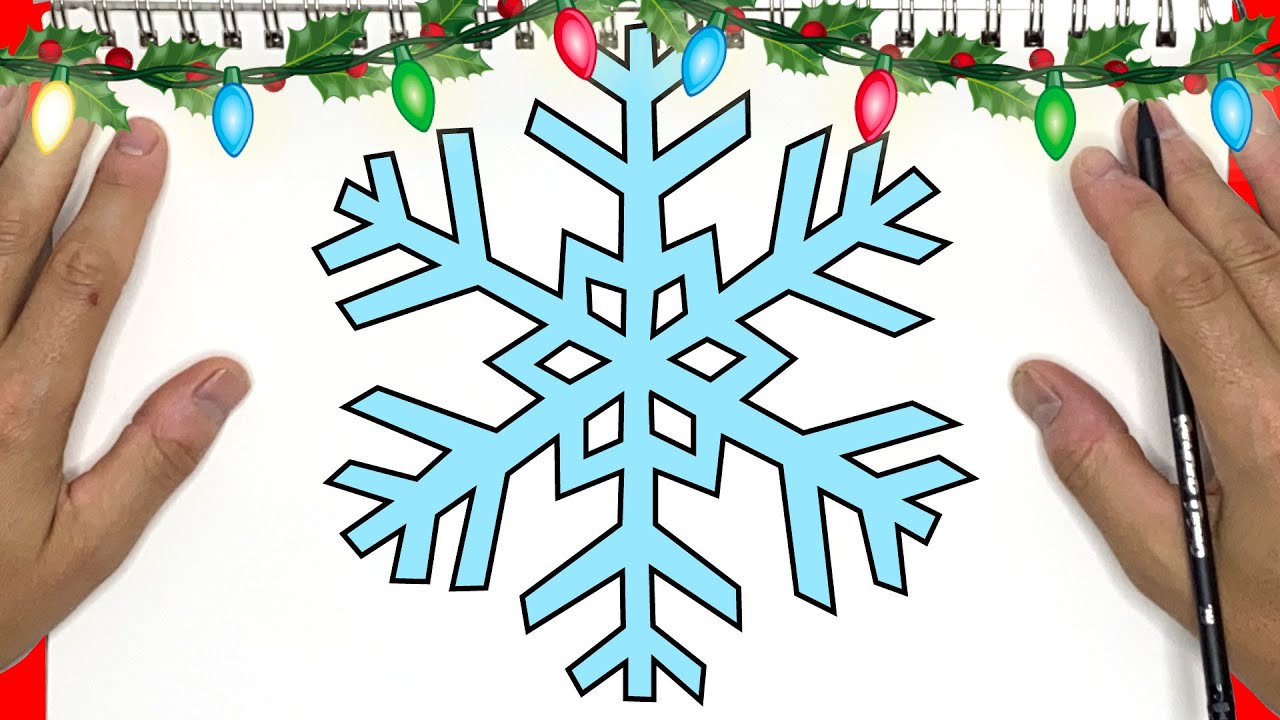 How to Draw A SNOWFLAKE - beginner easy steps - YouTube