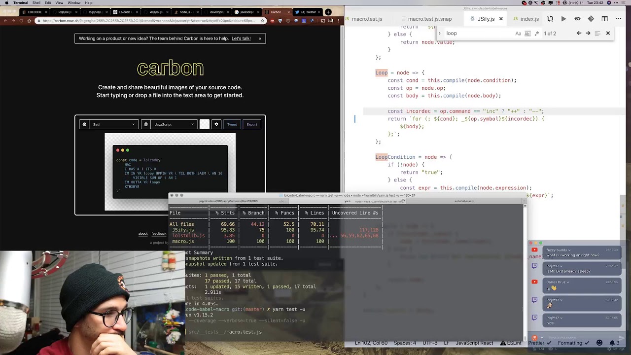 LOLCODE-to-JavaScript compiler with Babel macros pt4 - YouTube