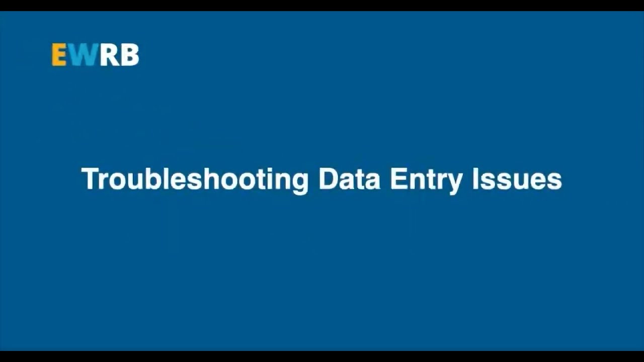 Step 3D - Troubleshooting Data Entry Issues - YouTube