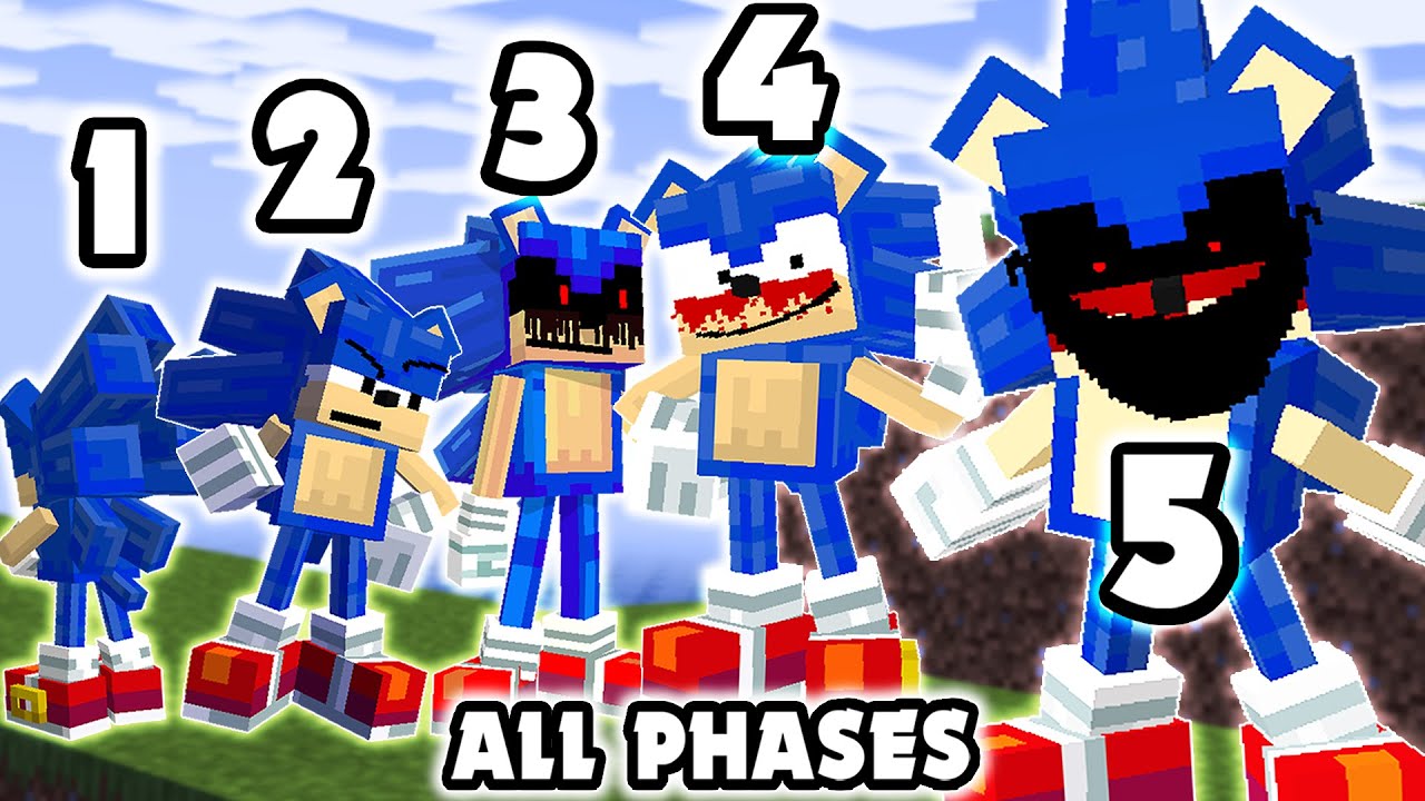 Minecraft Sonic EXE ALL PHASES | FNF VS Sonic EXE - Funkin For Hire ...