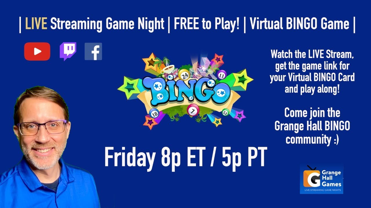 Virtual BINGO Party - Friday Game Night 03/25 | Grange Hall Games ...