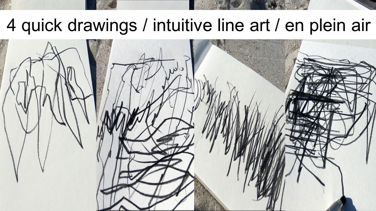 Abstract mark-making / 4 quick drawings / En plein air - YouTube