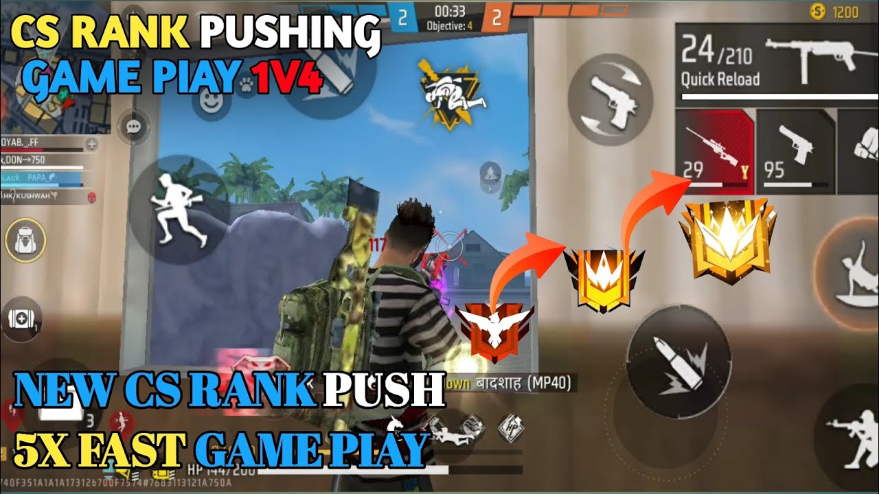 FREE FIRE NEW SEASON CS RANK PUSH/ FF NEW SEASON CS RANK PUSH FOR 1V4 ...