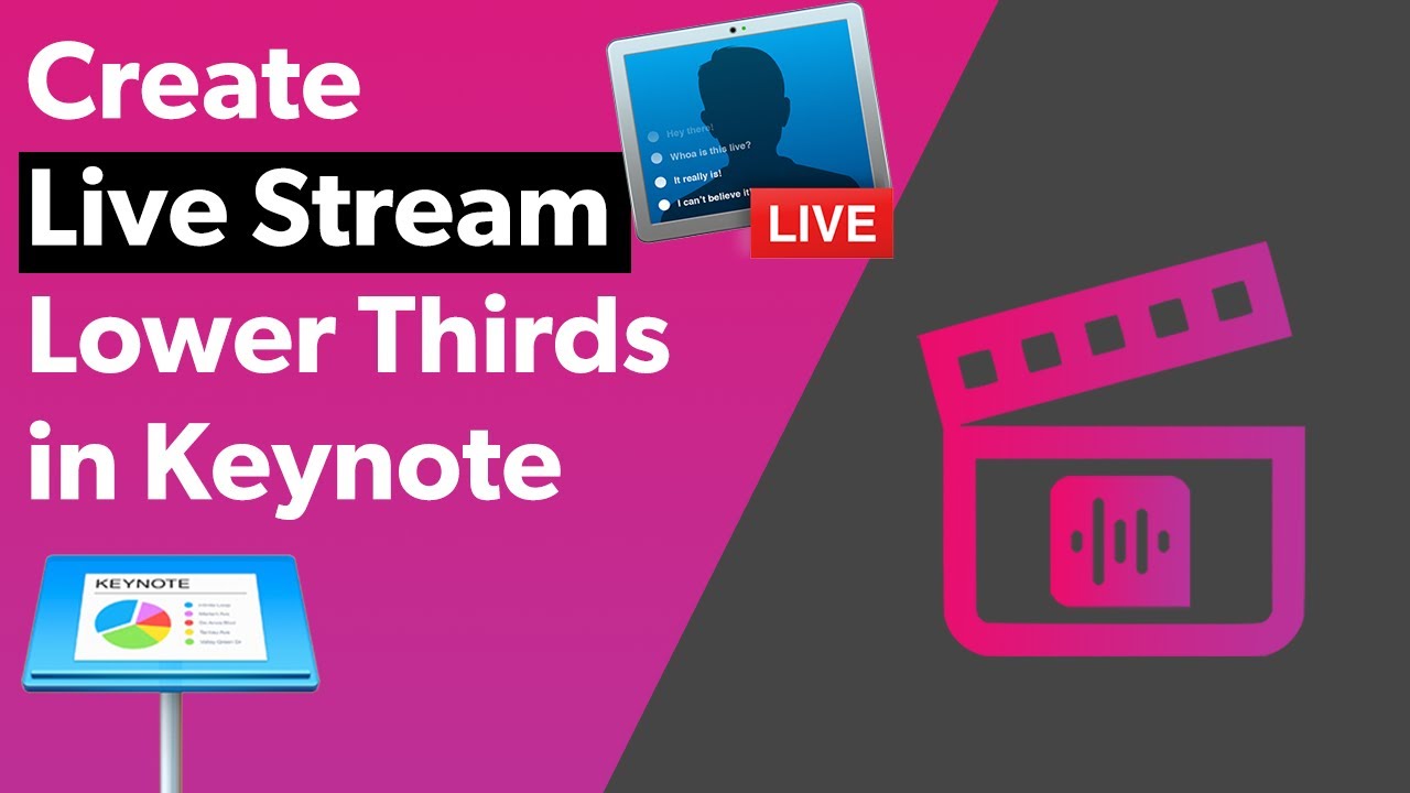 How to create live stream lower thirds in keynote - YouTube
