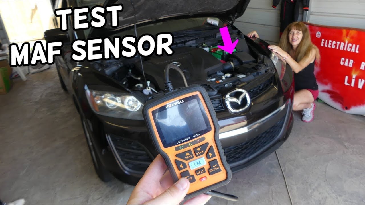 HOW TO TEST MASS AIR FLOW SENSOR ON MAZDA CX-7 CX7. MAF SENSOR TEST ...
