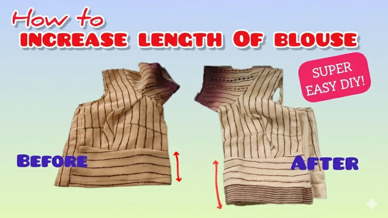 How to increase blouse length without matching fabric - YouTube