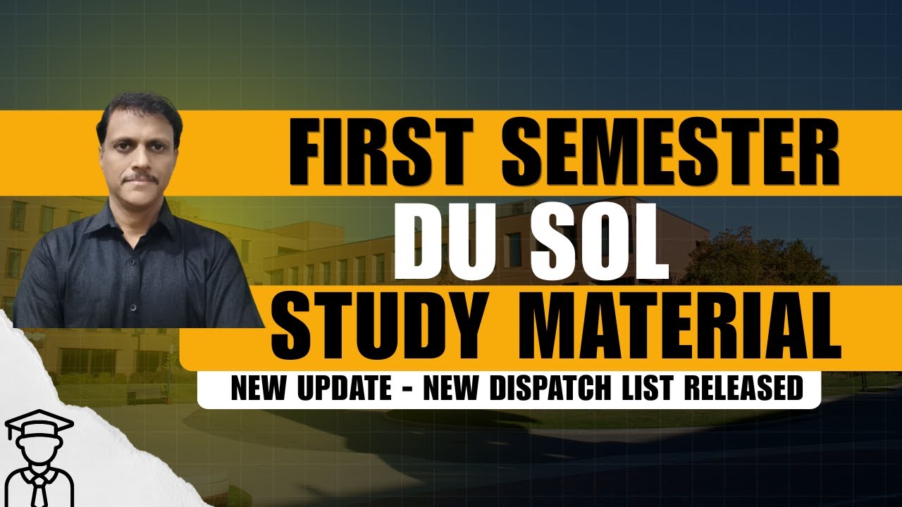 DU SOL 1st Semester Study Material New Dispatch List | Study Material ...