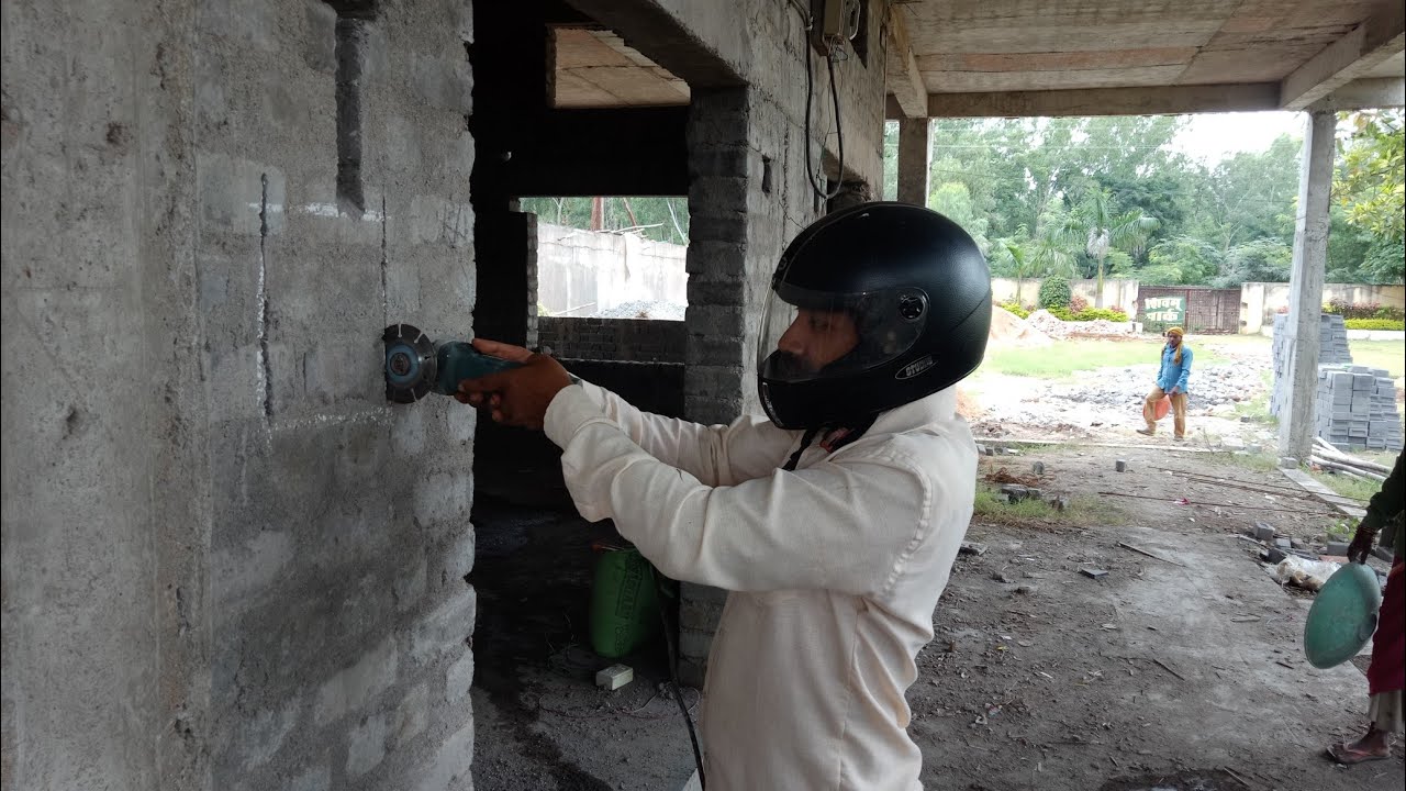 electrical wall cutting !! house wiring - YouTube