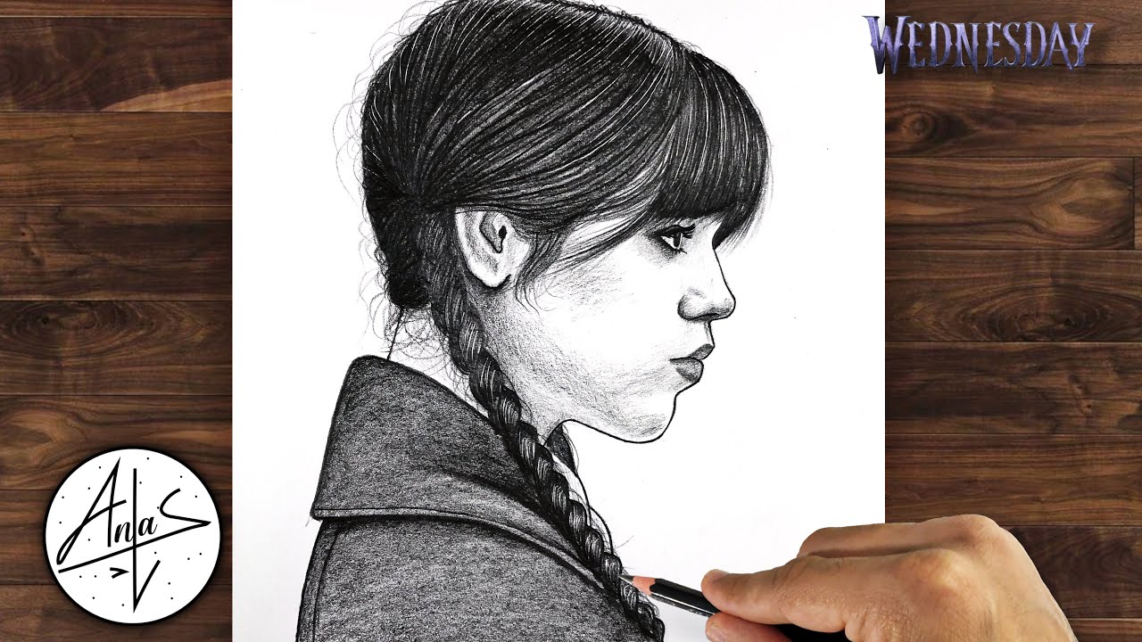 Step-by-Step Tutorial: Drawing Wednesday Addams Like a Pro . - YouTube