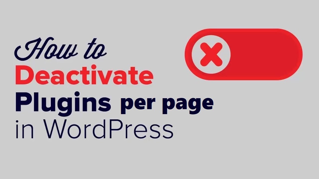 PerfBoost plugin update: activate or deactivate plugins per page - YouTube