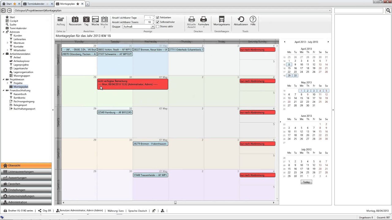 Termin- und Montagekalender - YouTube