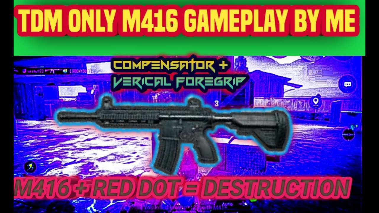 PUBG MOBILE M416+COMPENSATOR + VERTICAL = DESTRUCTION FULLY GAMEPLAY OF ...