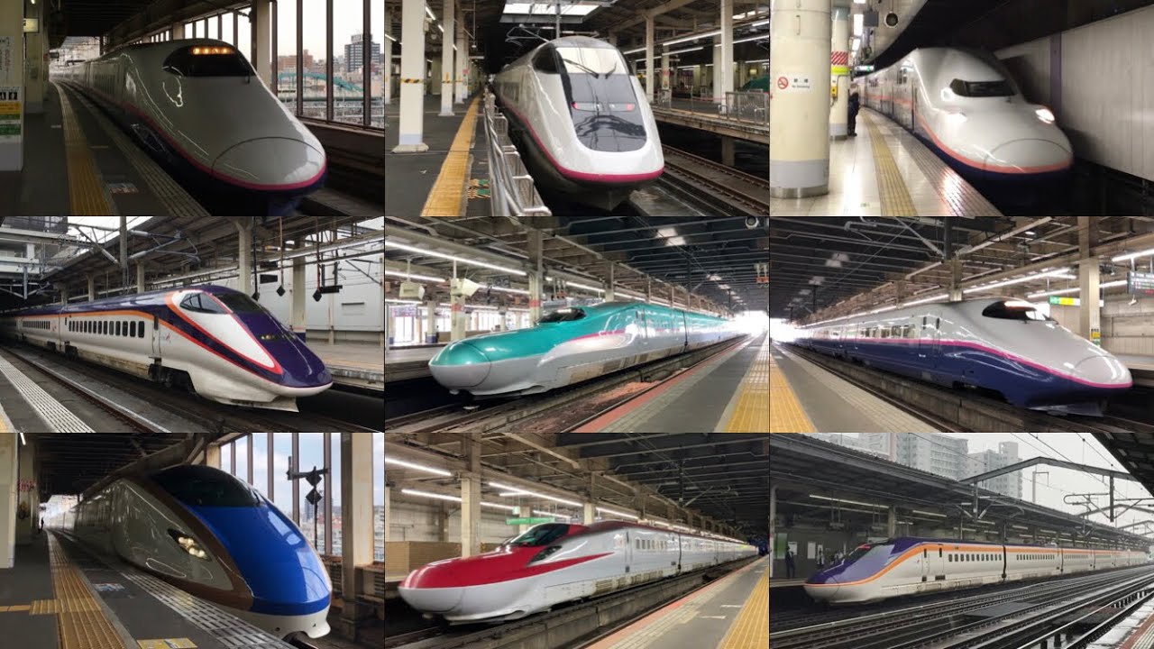 JR東日本新幹線形式(E2系,E3系,E4系,E5系,E6系,E7系,E8系)VVVF加減速シーン・19連発 / JR-East ...