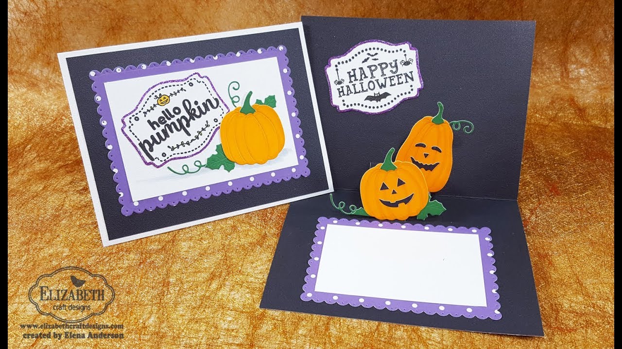 Hello Pumpkin Halloween Pop-Up Card for the Elizabeth Craft Designs ...