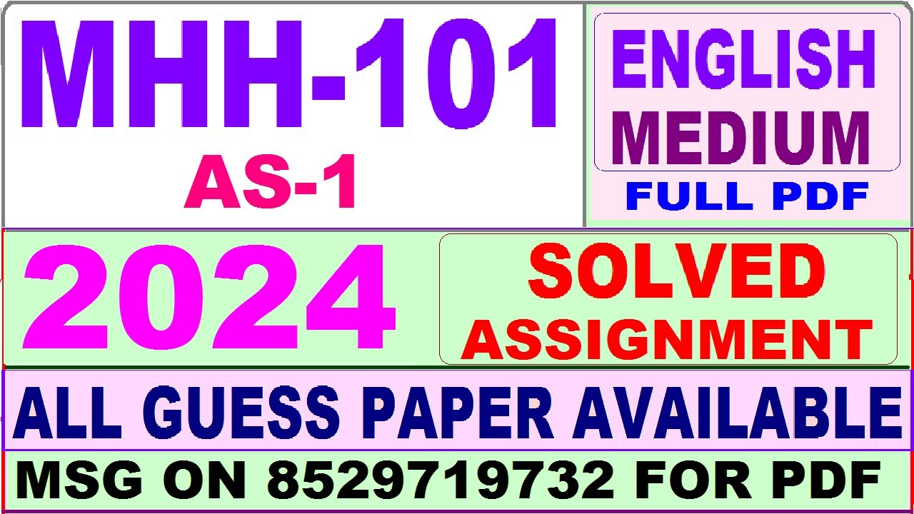 MHH 101 solved assignment 2024 / mhh 101 as 1 solved assignment 2024 in ...