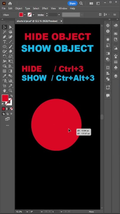 Show | Hide Object #illustrator #ytshorts #textiledesigning #graphicdesign #tutorial #logomaking ...
