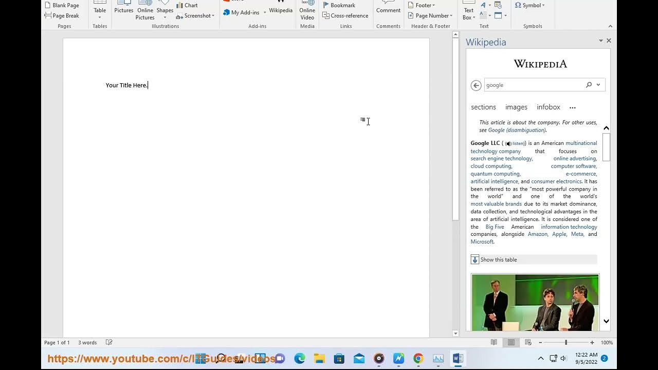 Use Wikipedia in Microsoft Word on Windows - YouTube