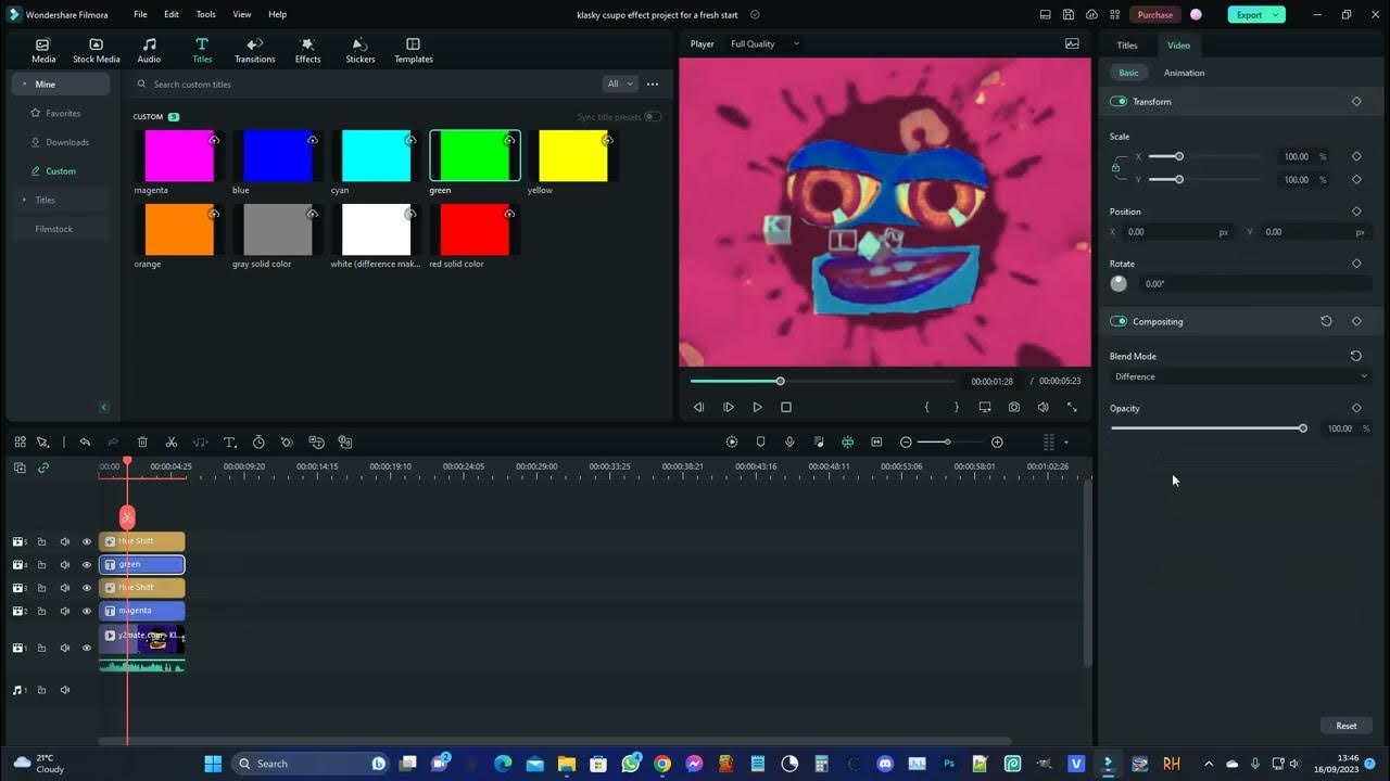 how to make the weak version of rgb to bgr on wondershare filmora - YouTube