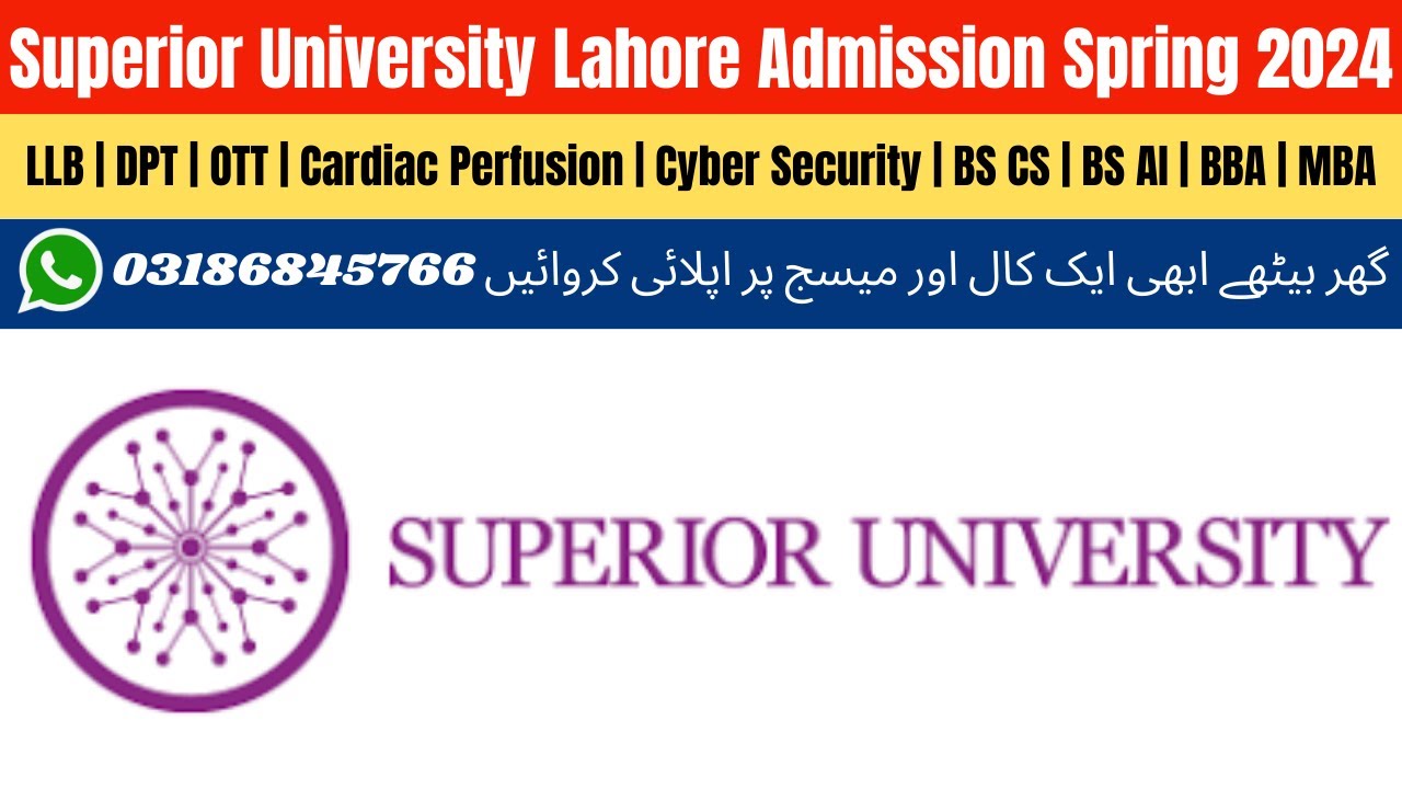 Superior University Lahore Spring Admission 2024 | Superior University ...
