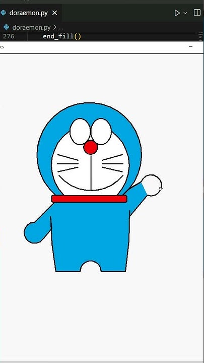 Draw Doraemon Using Python Turtle Shorts Python Programming Code