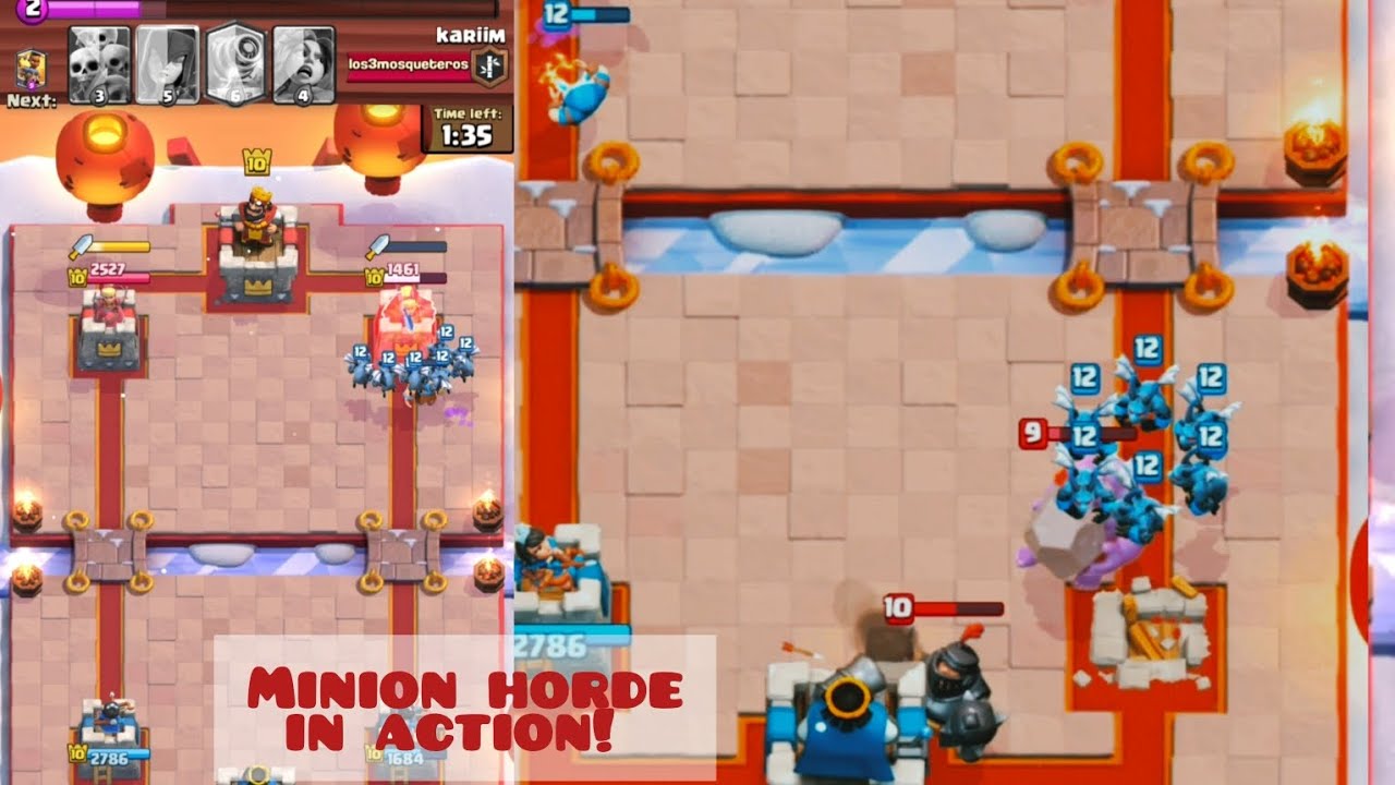 Use Minion Horde to defend and attack. Clash Royale 1V1. - YouTube