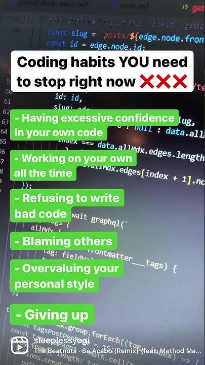 Coding habits YOU need to stop right now - YouTube