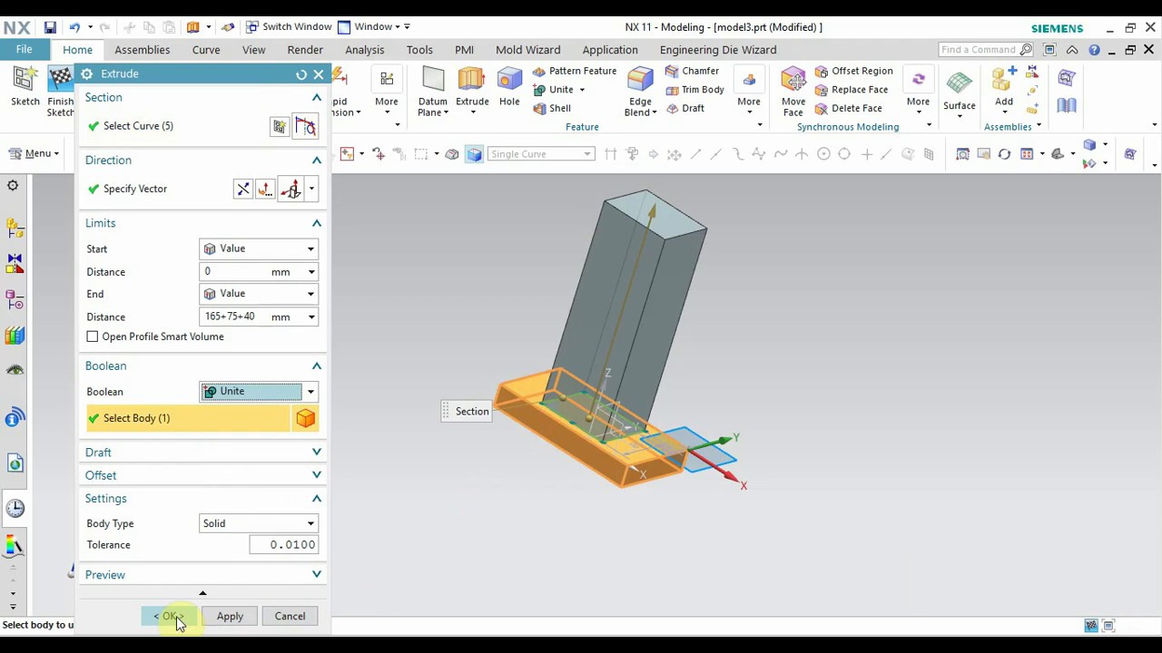 Designing a mechanical component in NX 11. - YouTube
