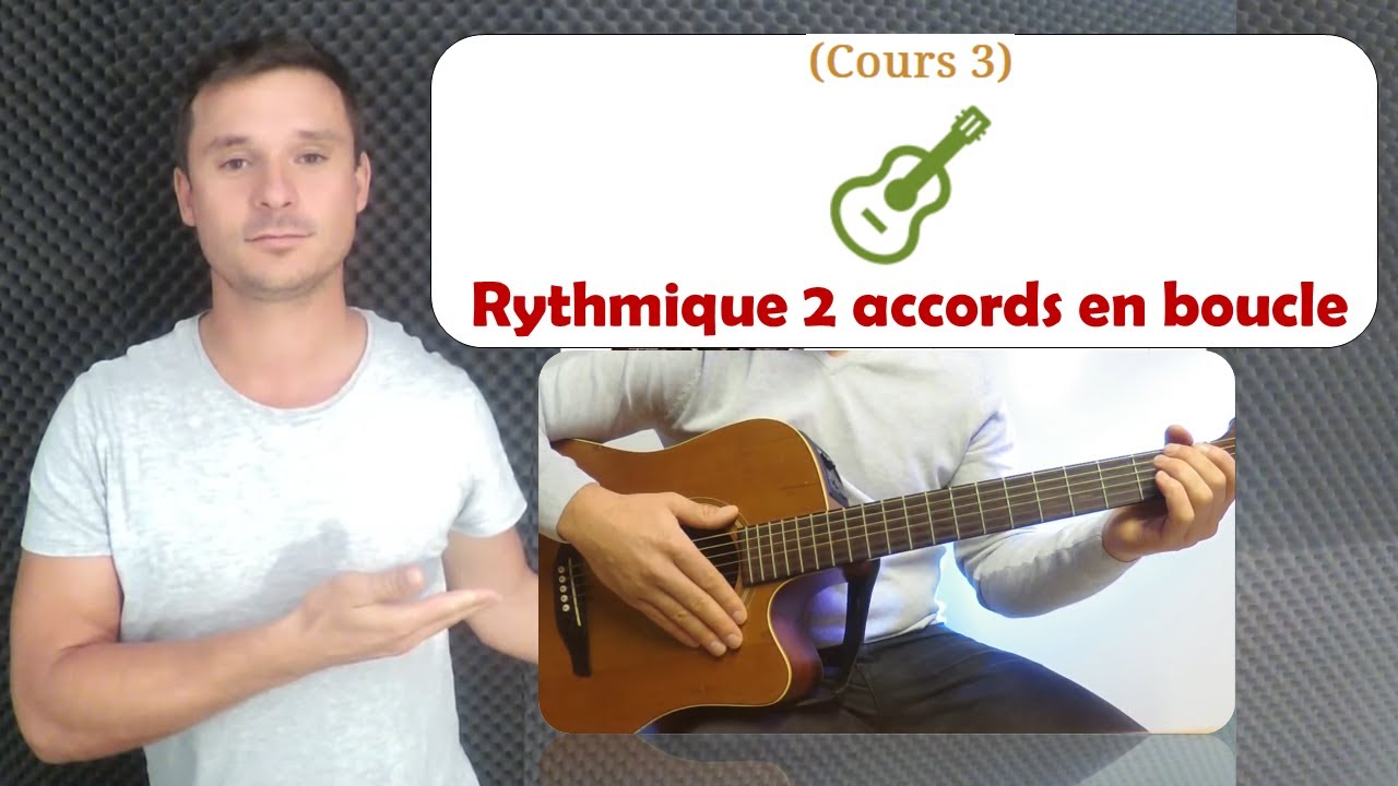 (Cours 3) Rythmique guitare débutant N°2 avec accords en boucle - YouTube