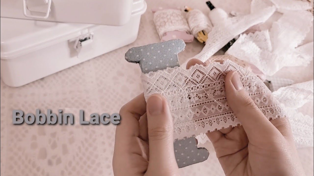 BobbinLace | DIY 패브릭보빈으로 빈티지 자투리레이스 보관하기 | winding lace on a spool ...