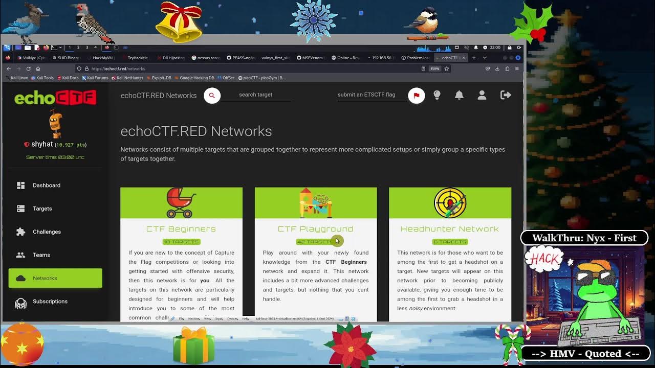 WalkThru - TryHackMe: Advent of Cyber - WalkThru - VulNyx: First - FreeHack - HackMyVM: Quoted ...