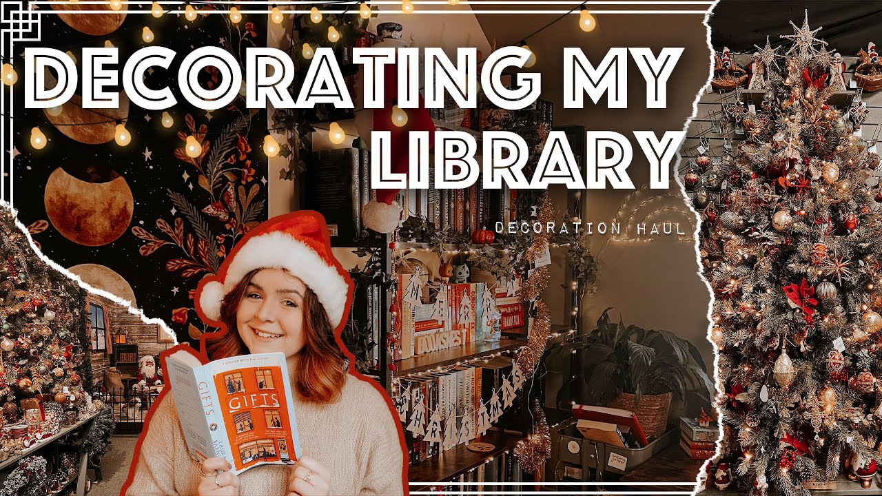 Decorating my library for Christmas! Christmas decoration and book haul ...