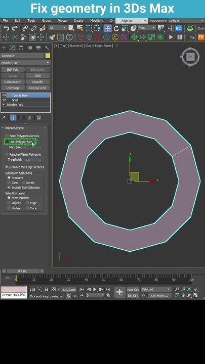Fixing Geometry with Turn To Poly in 3Ds Max #shorts #3dsmax #modeling - YouTube