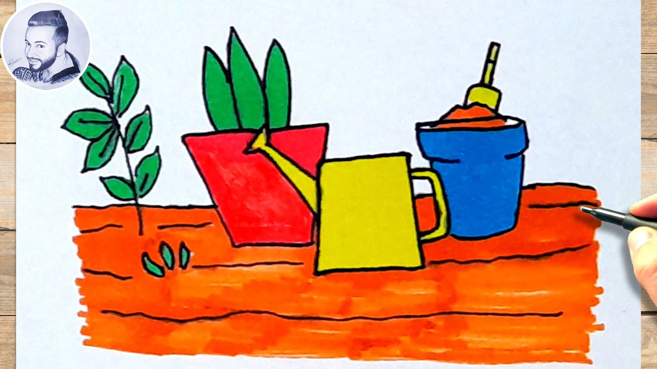 Comment dessiner un potager facile - YouTube