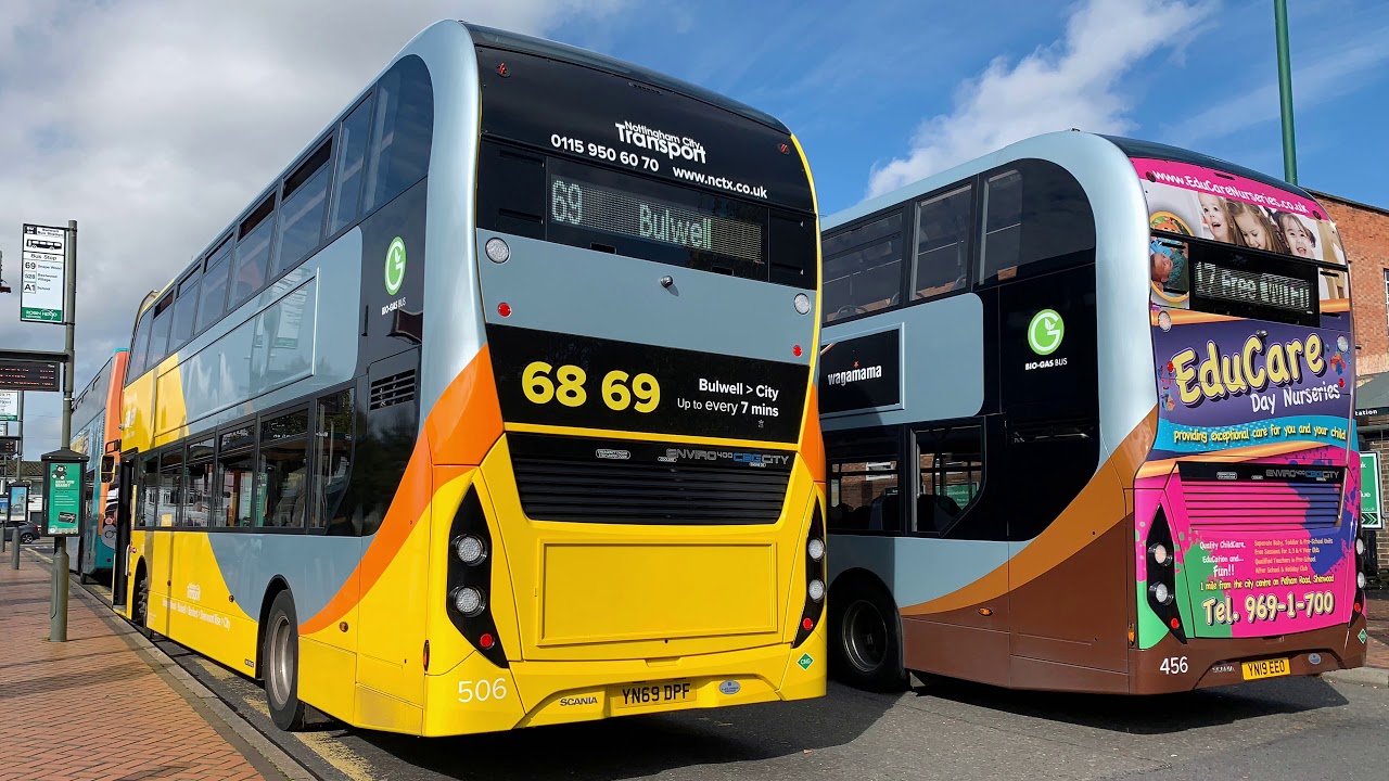Nottingham city transport biogas yellow 68 69 - YouTube