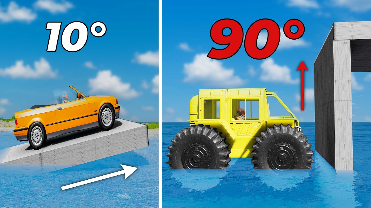 Flood Survival: Can a Car Climb a 90° Ramp in BeamNG Drive? - YouTube